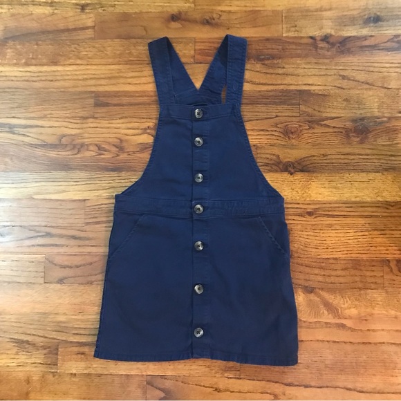 Place | Dresses | Girls Place Navy Blue Overall Dress Pockets Buttonup ...